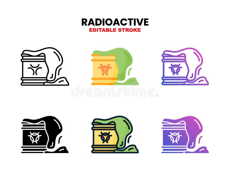 Radioactive Icon Set with Different Styles. Stock Vector - Illustration ...