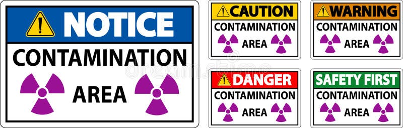 Contamination Area Safety First Sign on White Background Stock Vector ...