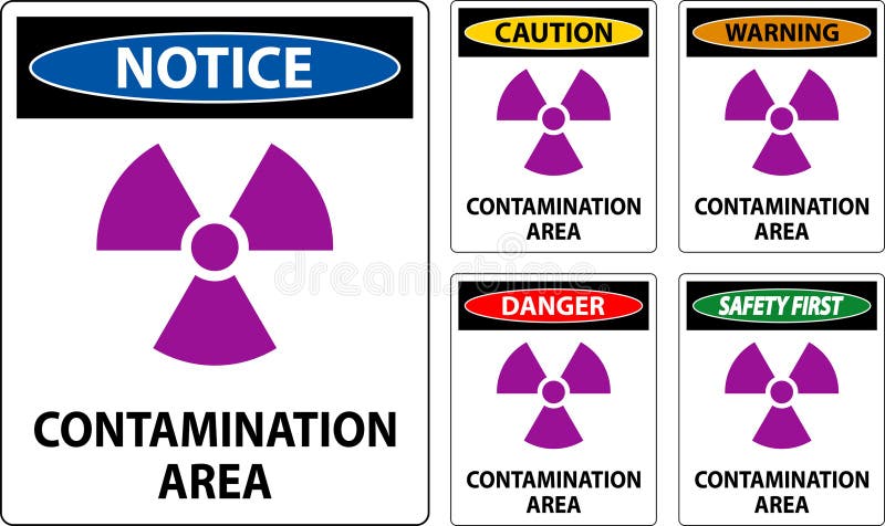 Radioactive Materials Sign Caution Contamination Area Stock Vector ...