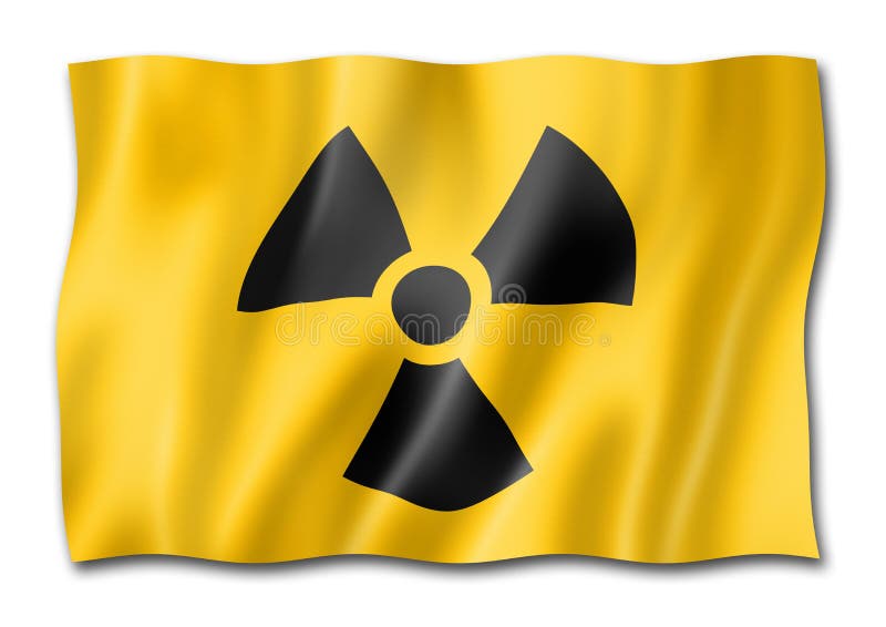 Radioactive Nuclear Symbol Flag Isolated on White Stock Illustration ...