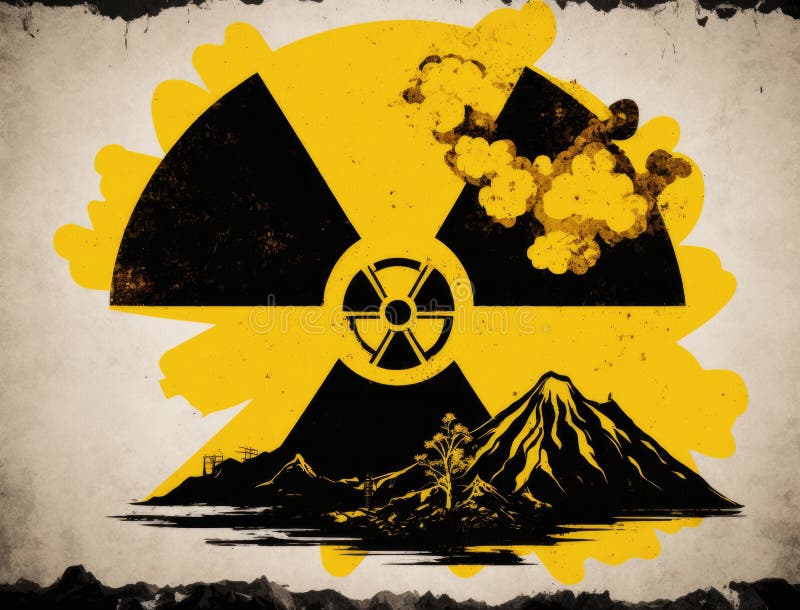 Radioactive Nuclear Reactors on Fire of Chernobyl Stock Illustration ...