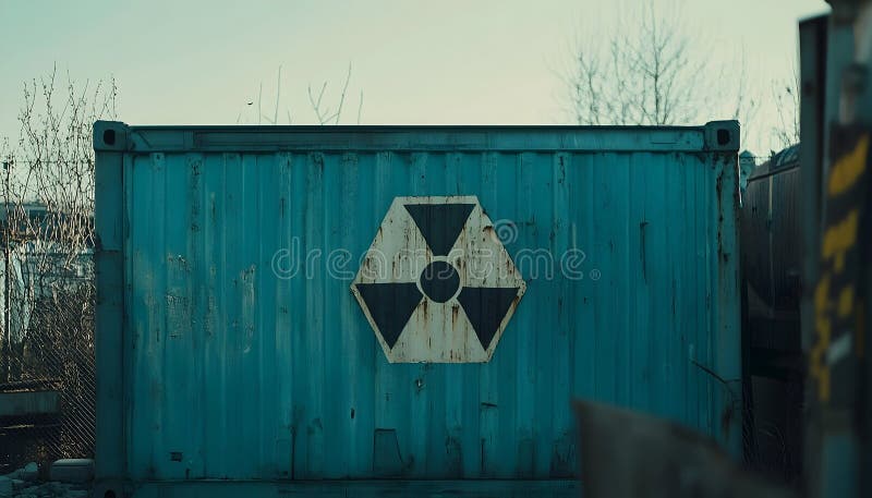 Radioactive Shipping Container, Outdoor Industrial Site Stock ...