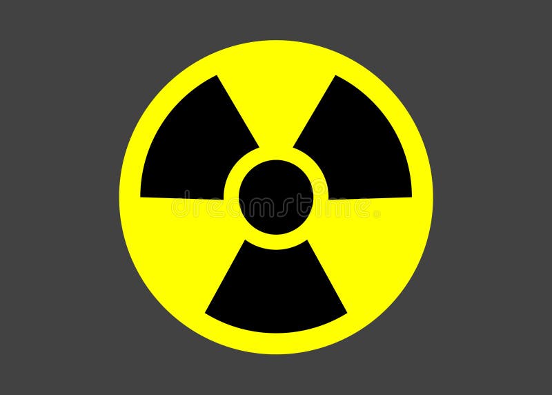 Radioactive Sign on Grey Background. Hazard Symbol Stock Illustration ...