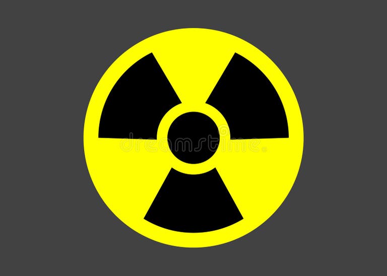 Radioactive Sign on Grey Background. Hazard Symbol Stock Illustration ...