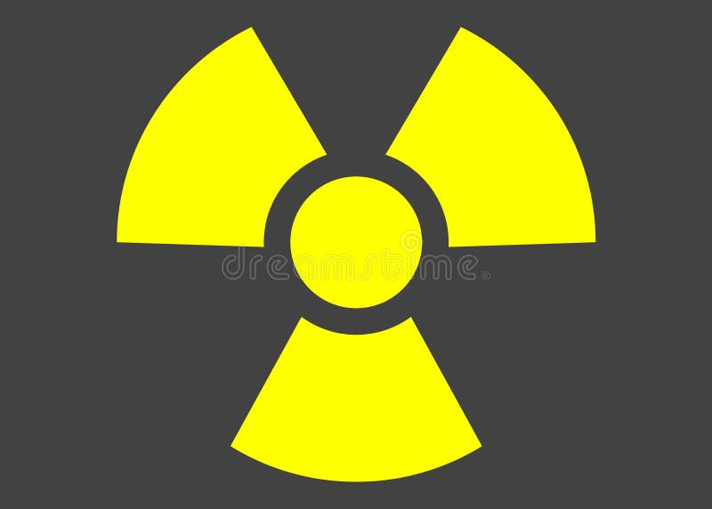 Radioactive Sign on Grey Background. Hazard Symbol Stock Illustration ...