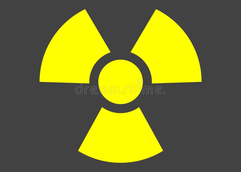 Radioactive Sign on Grey Background. Hazard Symbol Stock Illustration ...