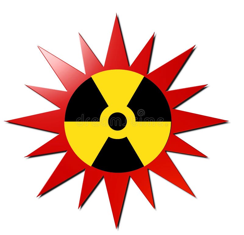 Radioactive Sign (with Red Explosion) Stock Illustration - Illustration ...