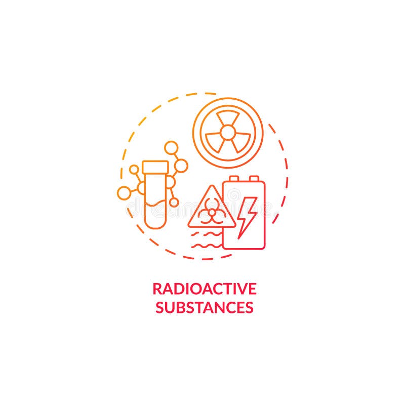 Radioactive Substances Red Gradient Concept Icon Stock Vector ...
