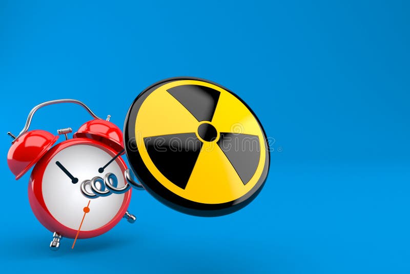 Radioactive Symbol with Alarm Clock Stock Illustration - Illustration ...