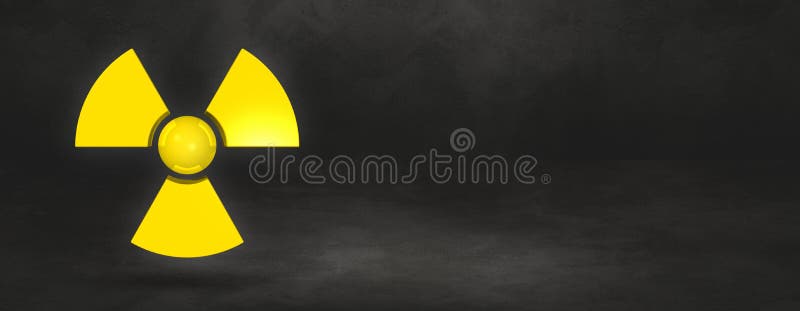 Radioactive Symbol on a Black Studio Background Banner Stock ...