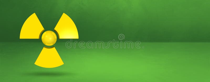 Green radioactive symbol stock illustration. Illustration of hazard ...