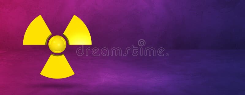 Radioactive Symbol on a Purple Studio Background Banner Stock ...