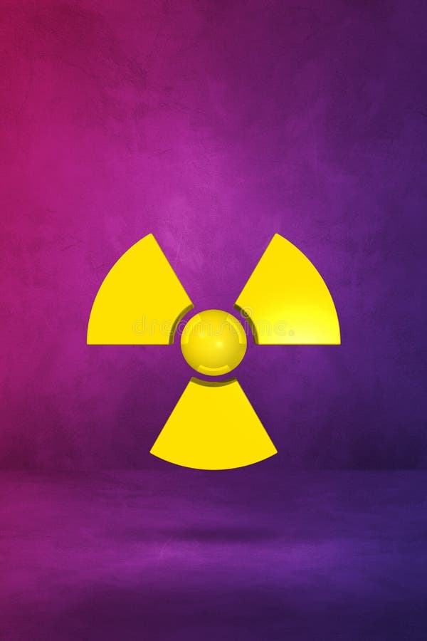 Radioactive Symbol on a Purple Studio Background Stock Illustration ...