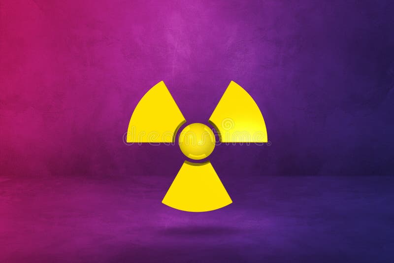 Radioactive Symbol on a Purple Studio Background Stock Illustration ...