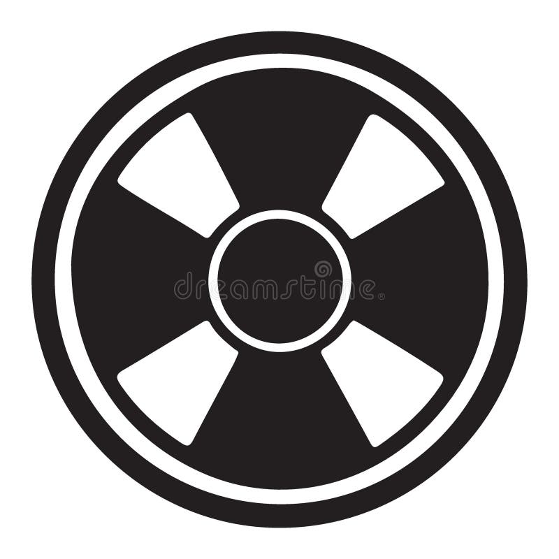Radioactive Symbol Radiation Warning Black and White Vector Icon Stock ...