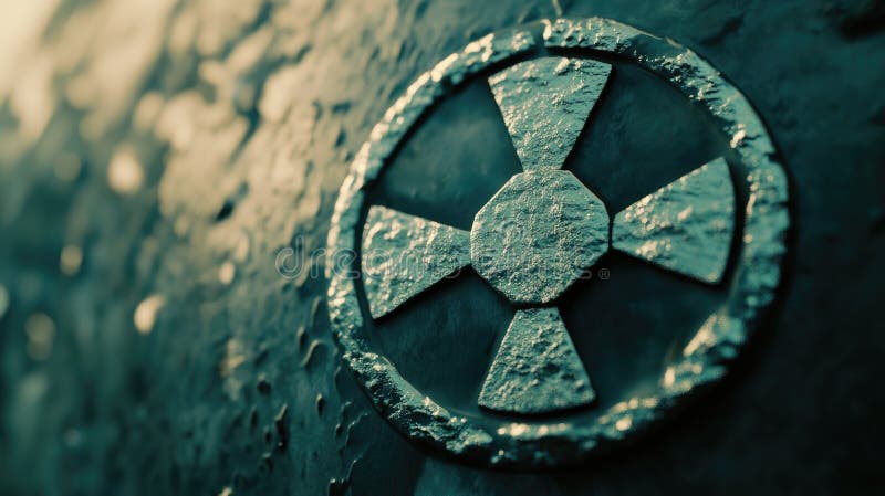Radioactive Symbol on Textured Surface. Abstract Risk Concept Stock ...
