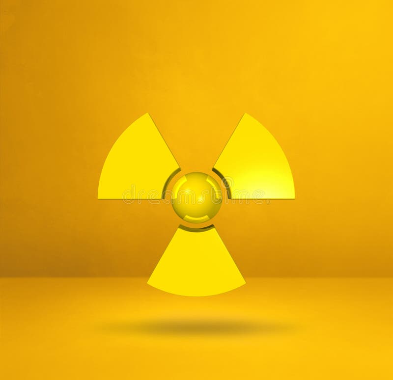 Radioactive Symbol on a Yellow Studio Background Stock Illustration ...