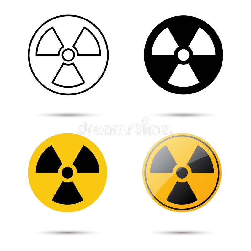 Radioactive Vector Icons Set Isolated Stock Illustration - Illustration ...