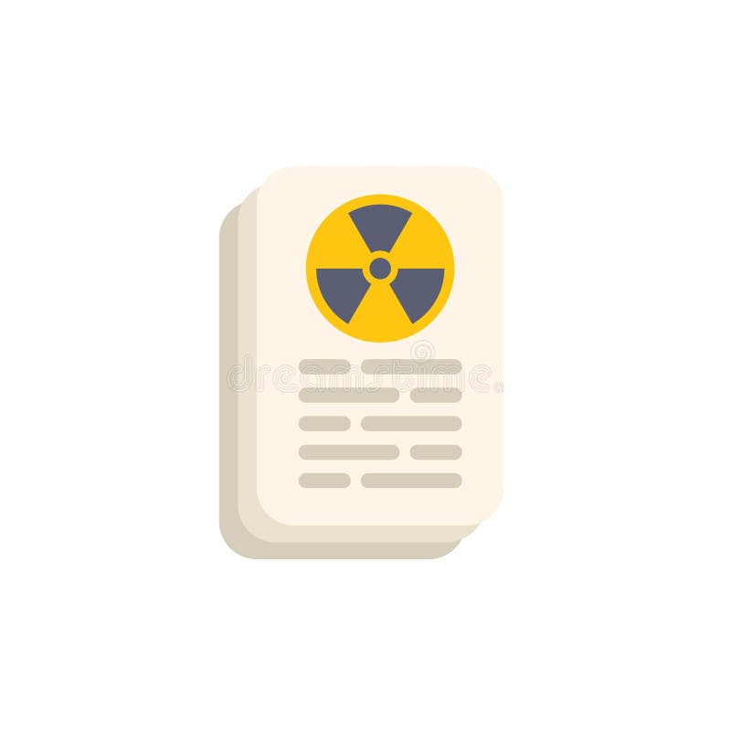 Radioactive Warning Document with Nuclear Symbol Icon Stock ...