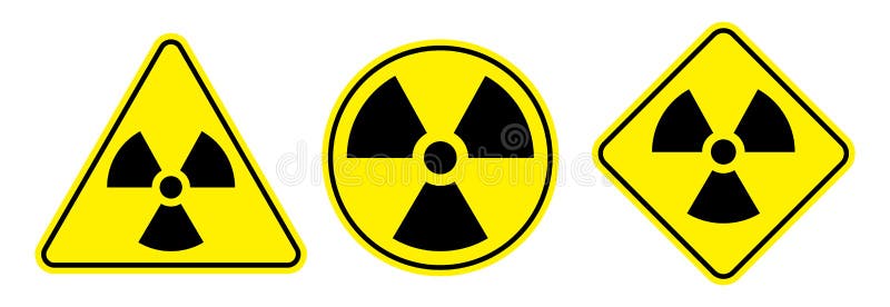 Radioactive Warning Sign Vector Set. Triangle, Circle, and Rectangle ...