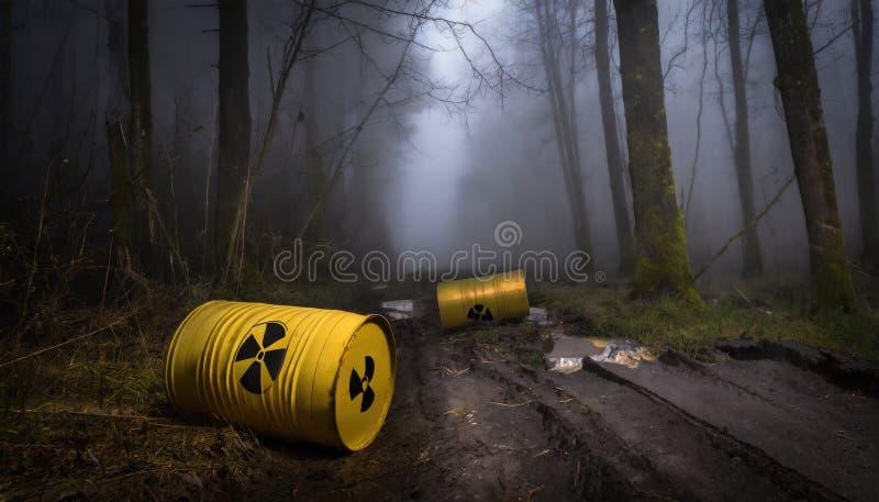 Radioactive Waste in Barrels Thrown in the Dark Forest. Generated with ...