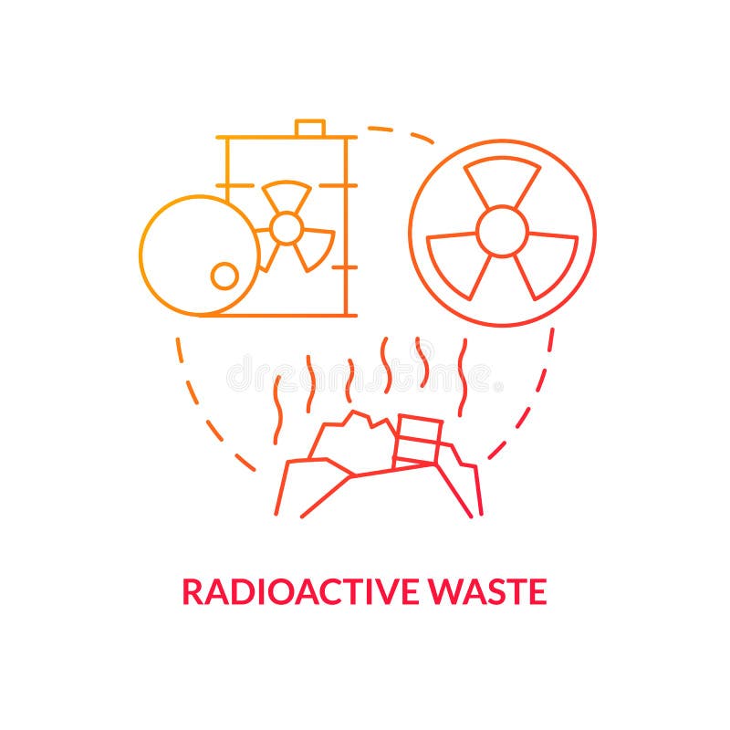 Radioactive Waste Red Gradient Concept Icon Stock Vector - Illustration ...
