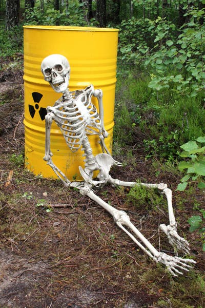 Radioactive Waste and Skeleton Stock Photo - Image of atomic, barrel ...