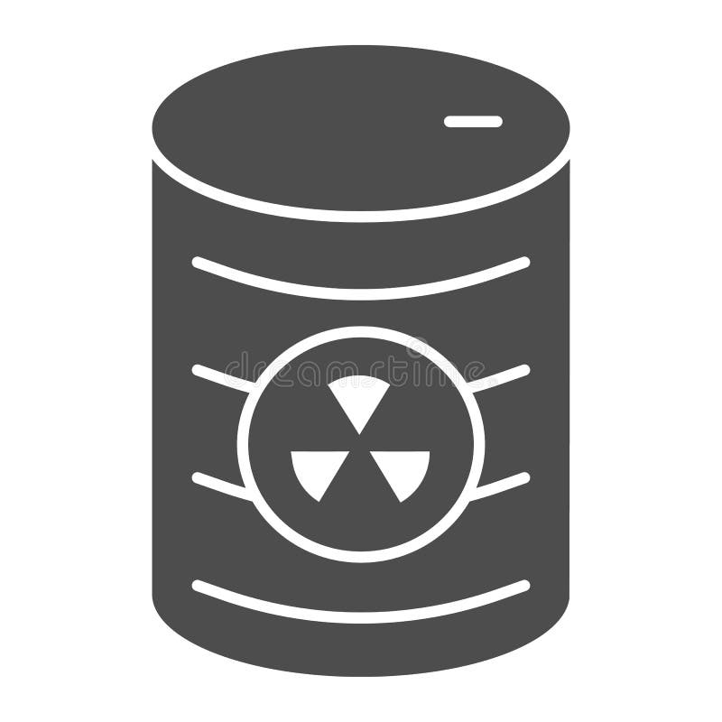 Radioactive Waste Solid Icon. Nuclear Waste Can Vector Illustration ...