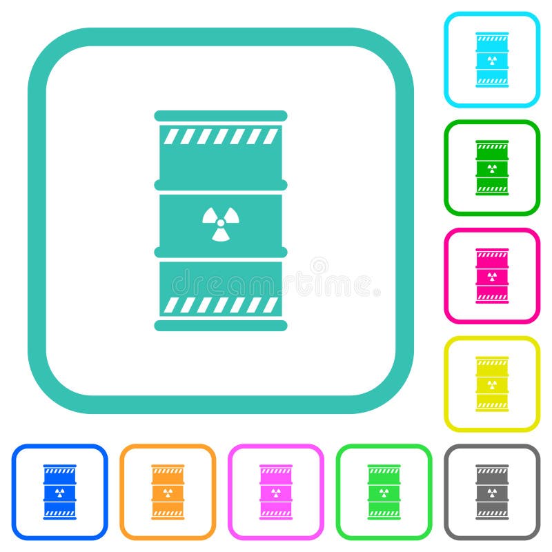 Radioactive Waste Vivid Colored Flat Icons Stock Vector - Illustration ...
