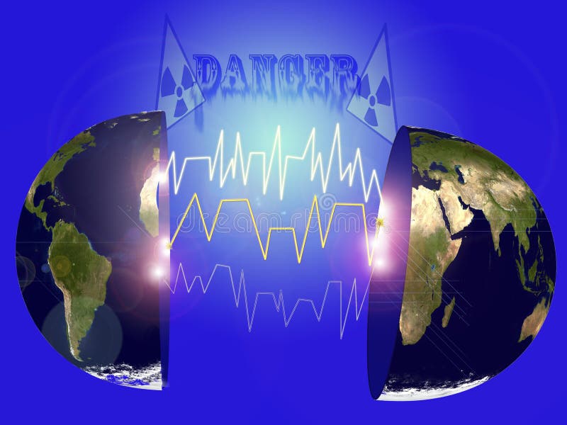 Radioactivity and World Map Stock Vector - Illustration of seismic ...