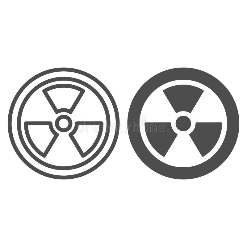 Radioactivity Danger Round Seal Line and Solid Icon, Emergency Service ...