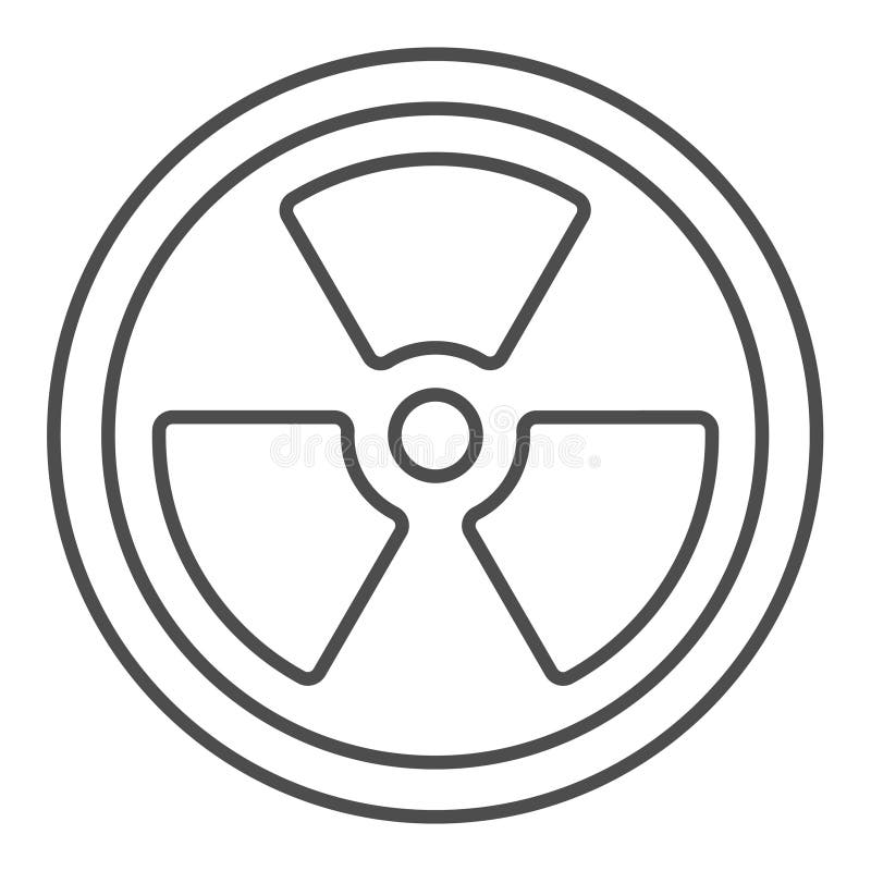 Radioactivity Danger Seal Thin Line Icon, Atomic Energy Concept. Vector ...