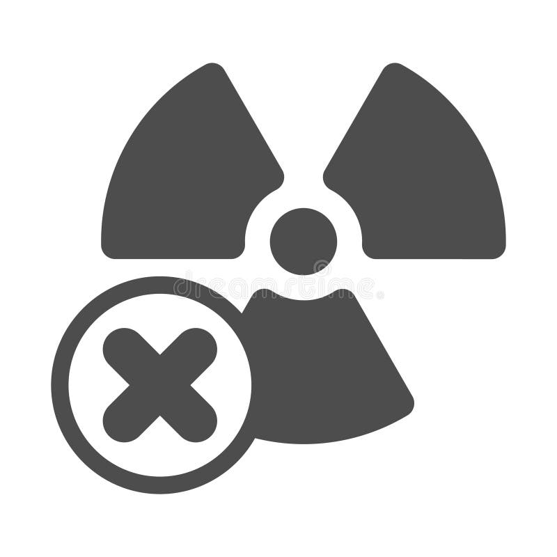 Radioactivity and Prohibition Solid Icon, Prohibited Items Concept ...