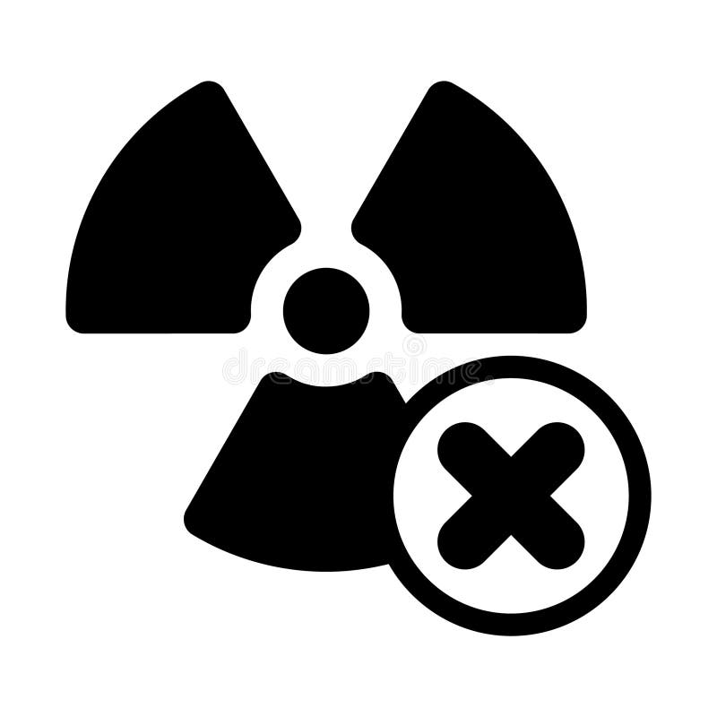 Radioactivity and Prohibition Solid Icon, Prohibited Items Concept ...