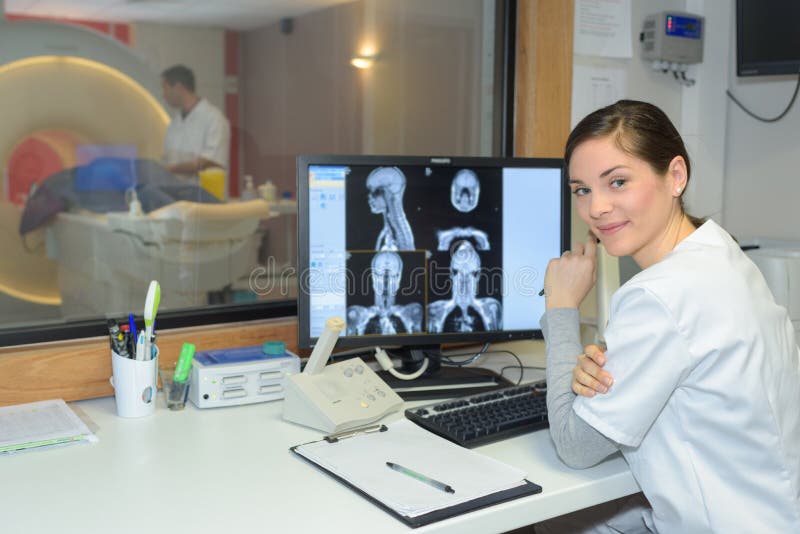 Radiologic Technician Show Magnetic Resonance Exam Procedure Stock ...