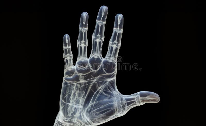 X-Ray Image of a Human Hand with Visible Bones Stock Illustration ...