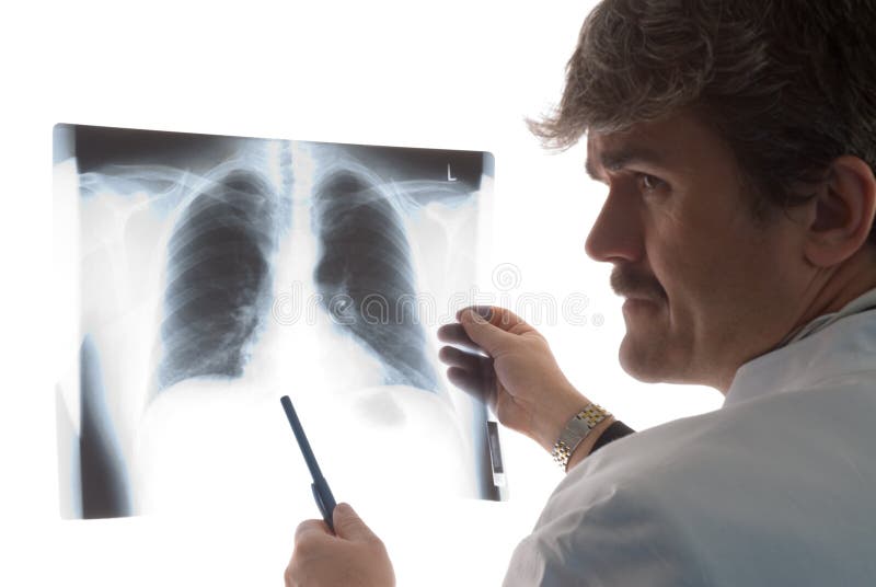 Radiologist with Chest X-ray Stock Image - Image of chest, department ...