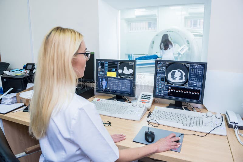 Radiologist in Control Room Stock Image - Image of computer, doctor ...