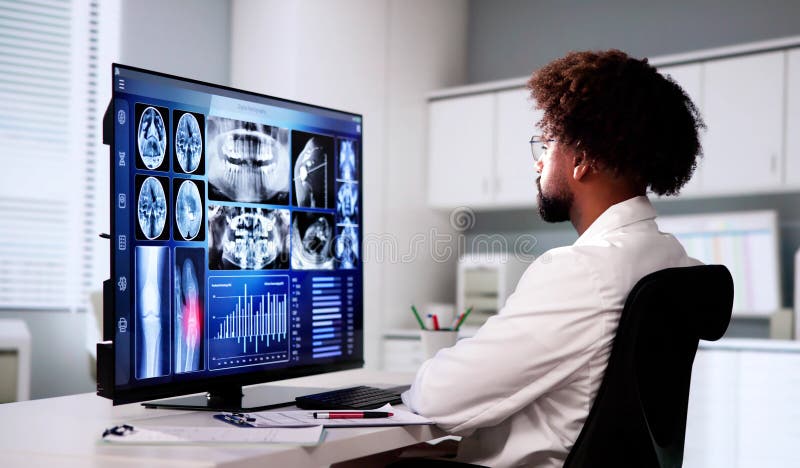 Radiologist Dentist Using X Ray Software Stock Image - Image of tooth ...