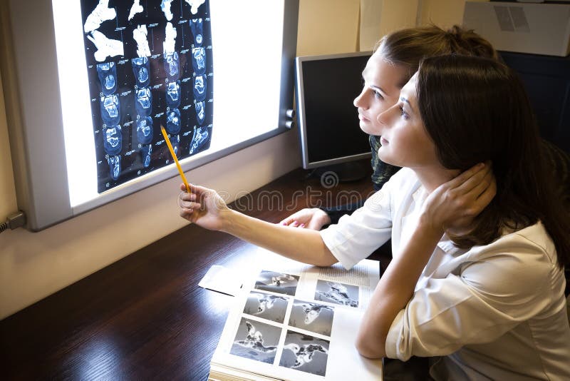 Radiologist Exploring the Results of CT Scans Stock Image - Image of ...