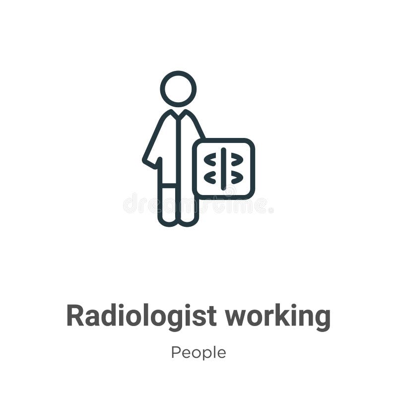 Radiologist Working Outline Vector Icon. Thin Line Black Radiologist ...
