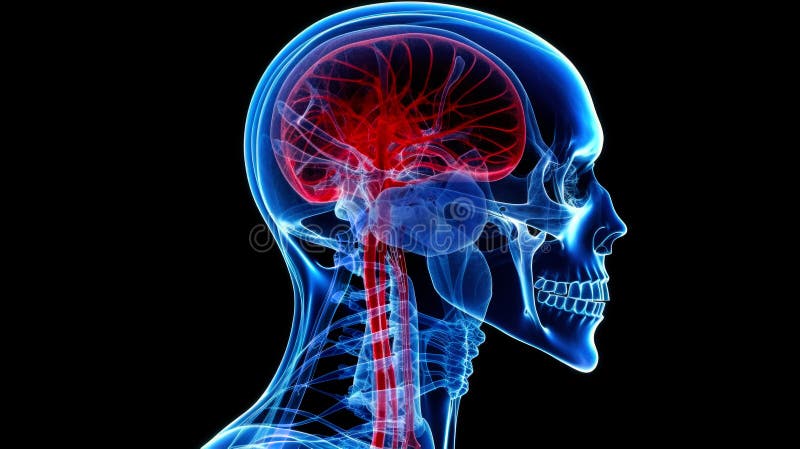 Illustration of X-ray Human Nervous Systems. with Central and ...