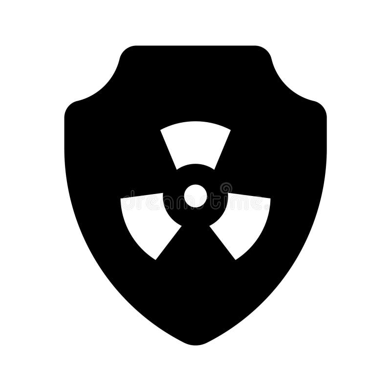 Radion Sing on Shield Showing Icon of Nuclear Safety, Premium Vector ...