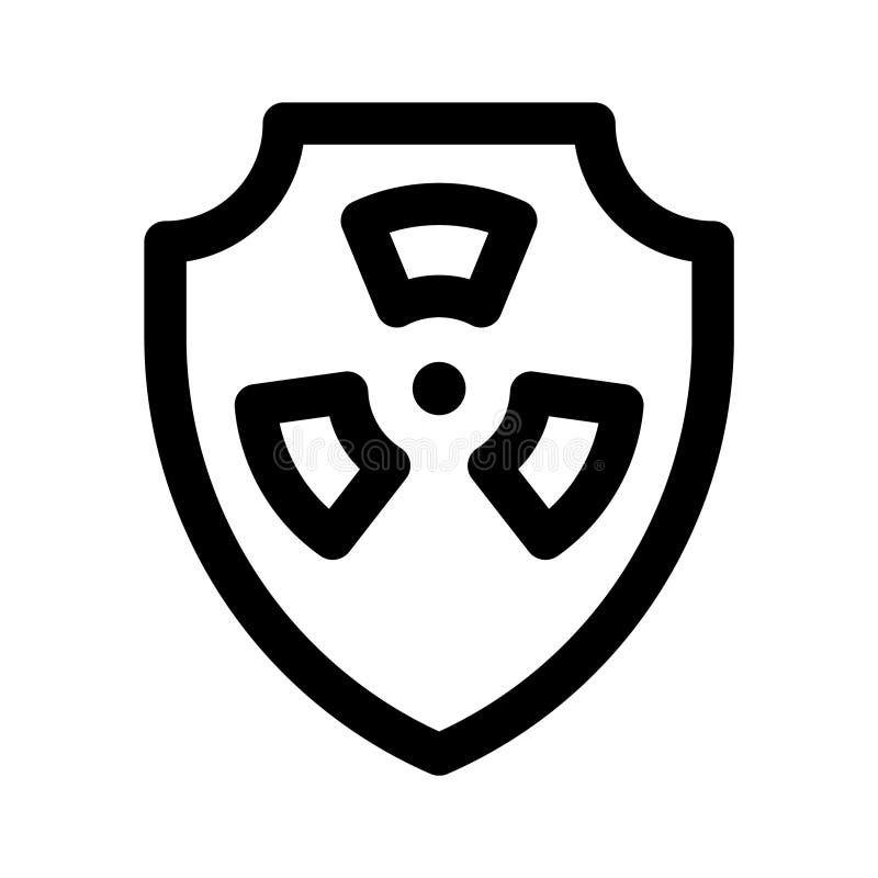 Radion Sing on Shield Showing Icon of Nuclear Safety, Premium Vector ...