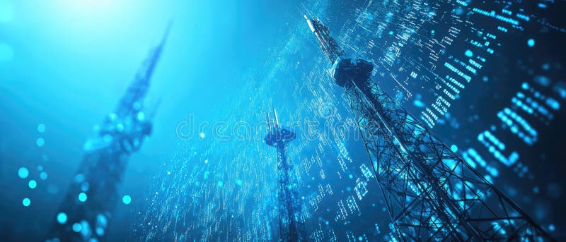 Radiowaves Emitting from Radio Towers at Night Stock Photo - Image of ... Radiowaves Emitting from Radio Towers at Night Stock Photo - Image of ...