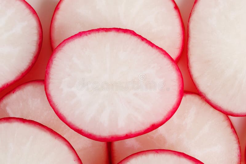 Radis Rouge Coupé En Tranches Image stock - Image du blanc, coupure ...