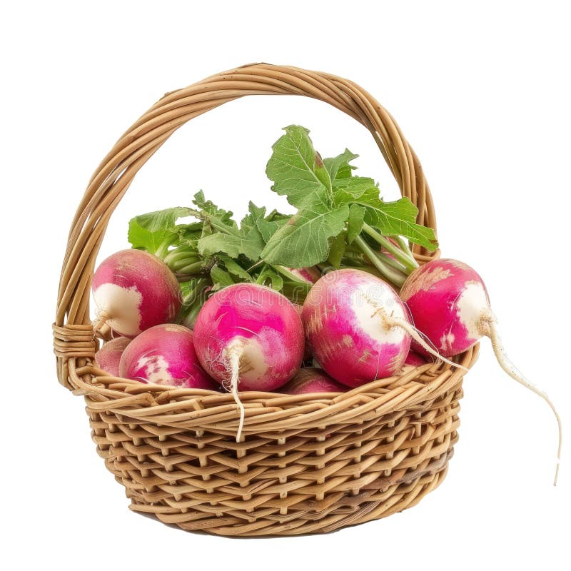 Radish in Basket Isolate on Transparency Stock Illustration ...