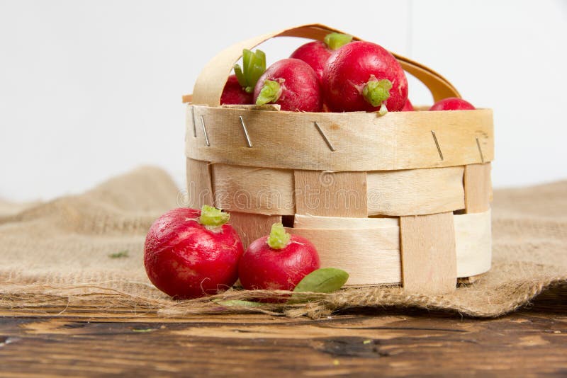 Radish in basket stock image. Image of ingredient, life - 68286377
