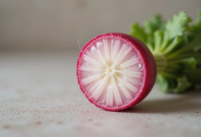 A Radish is Cut in Half and the Inside is Shown Stock Illustration ...