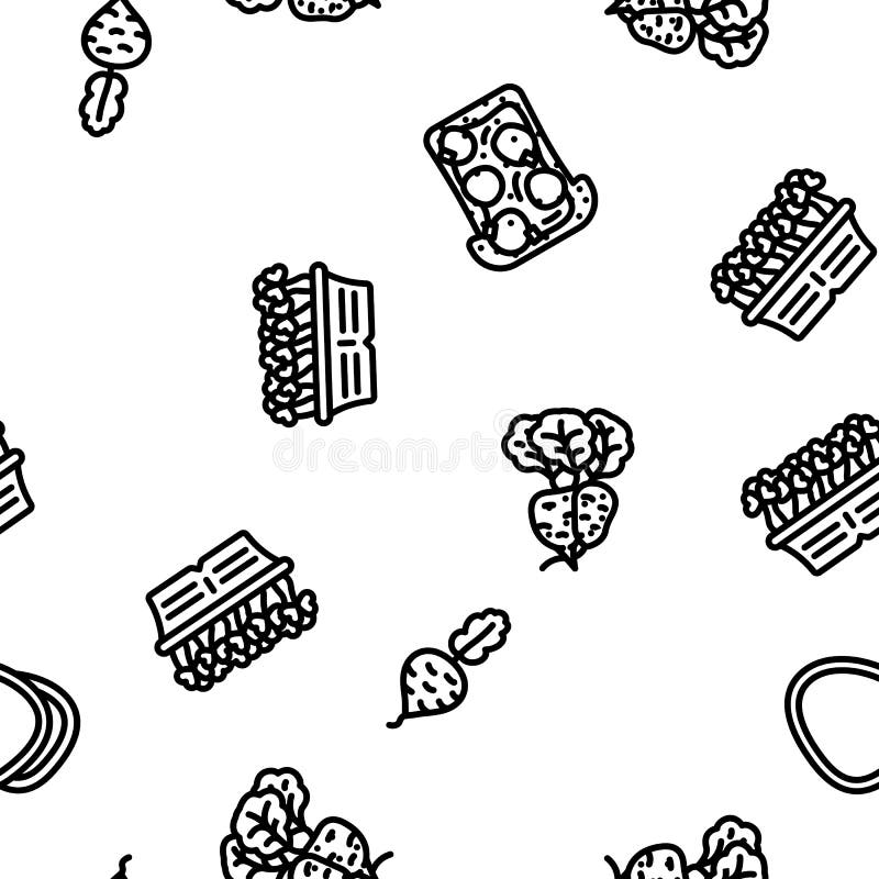 Radish Food Organic Vegetable Vector Seamless Pattern Stock Vector ...